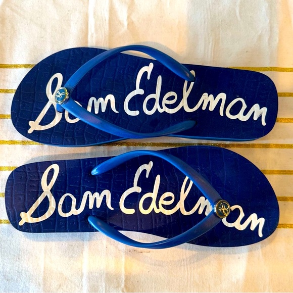 Sam Edelman | Shoes | Sam Edelman Blue Thong Flip Flop Sandals | Poshmark